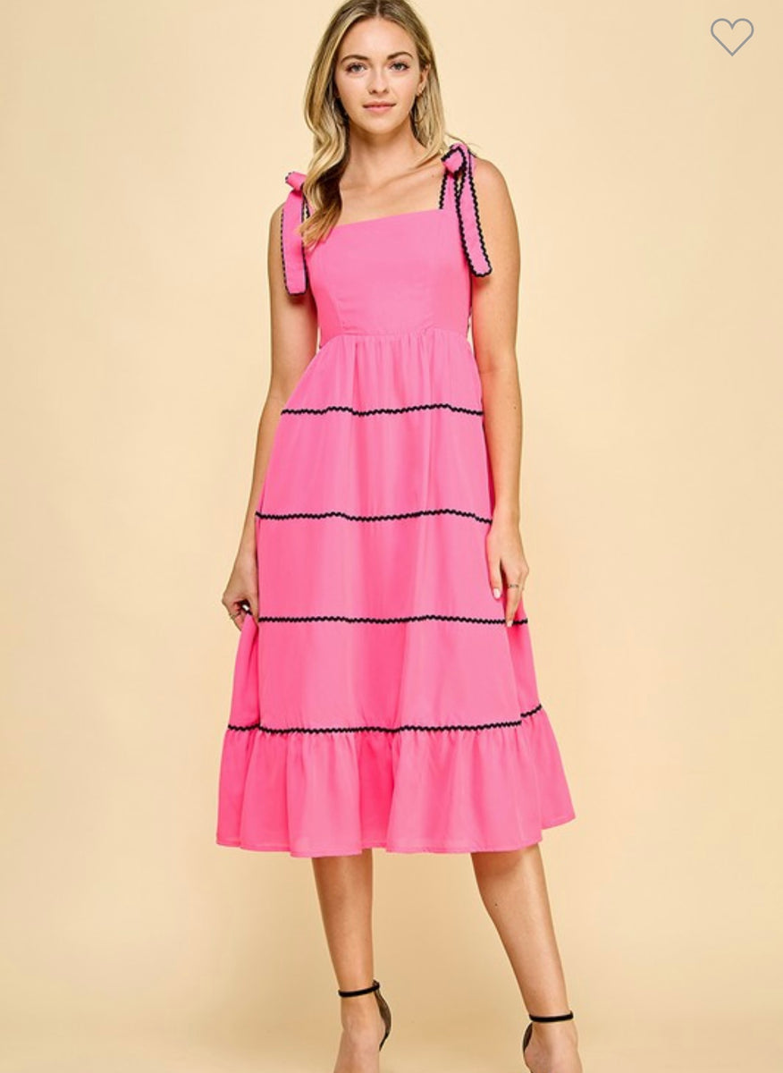 Tcec rig rag pink midi dres – It Girl PR